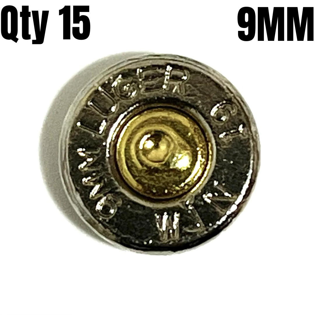 Nickel 9MM Luger Thin Cut Bullet Slices Qty 15 | FREE SHIPPING – Craft ...