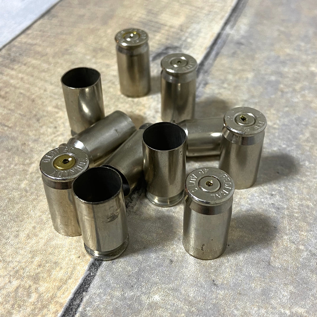 45 ACP Drilled Nickel Empty Brass Shells Used Spent Bullet Casings ...