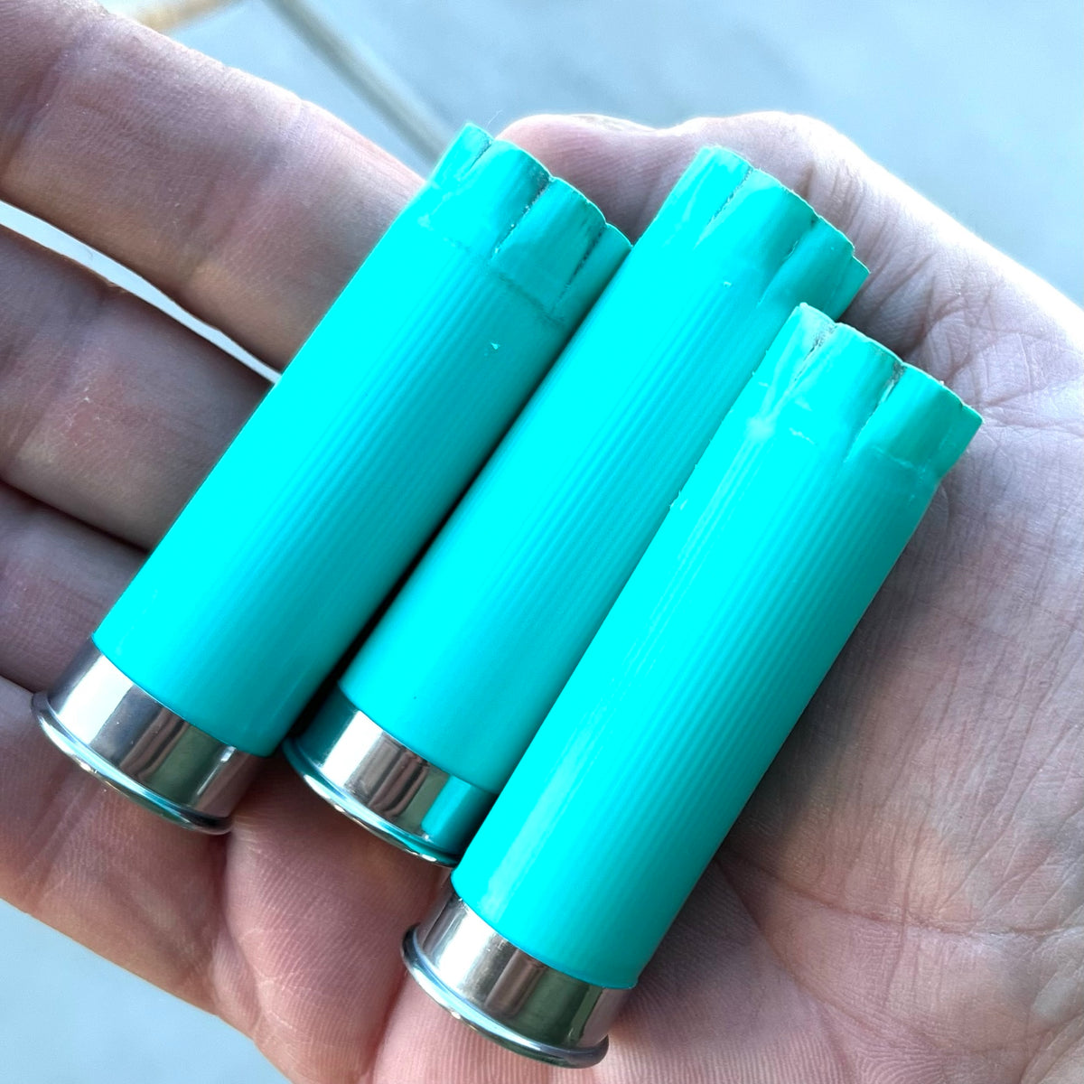 8 Blank Teal Light Blue Shotgun Shells 12 Gauge Hulls DIY Boutonnieres ...