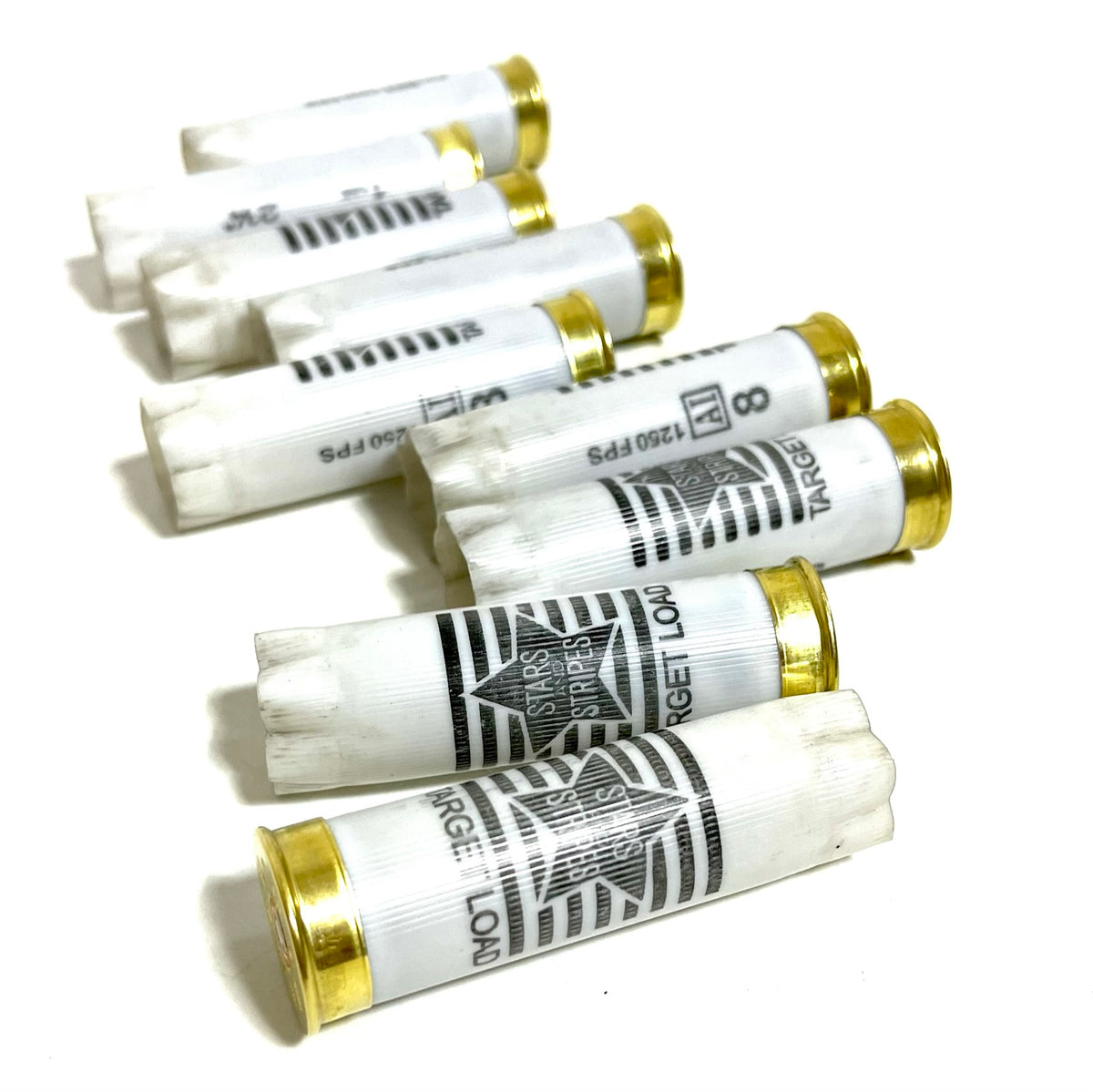 Stars & Stripes White 12 Gauge Empty Shotgun Shells 12GA Hulls Qty 10 ...